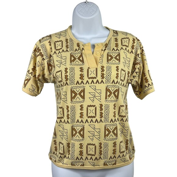 jason maxwell | Tops | Jason Maxwell 8s 90s Yellow Tribalafrican Print ...